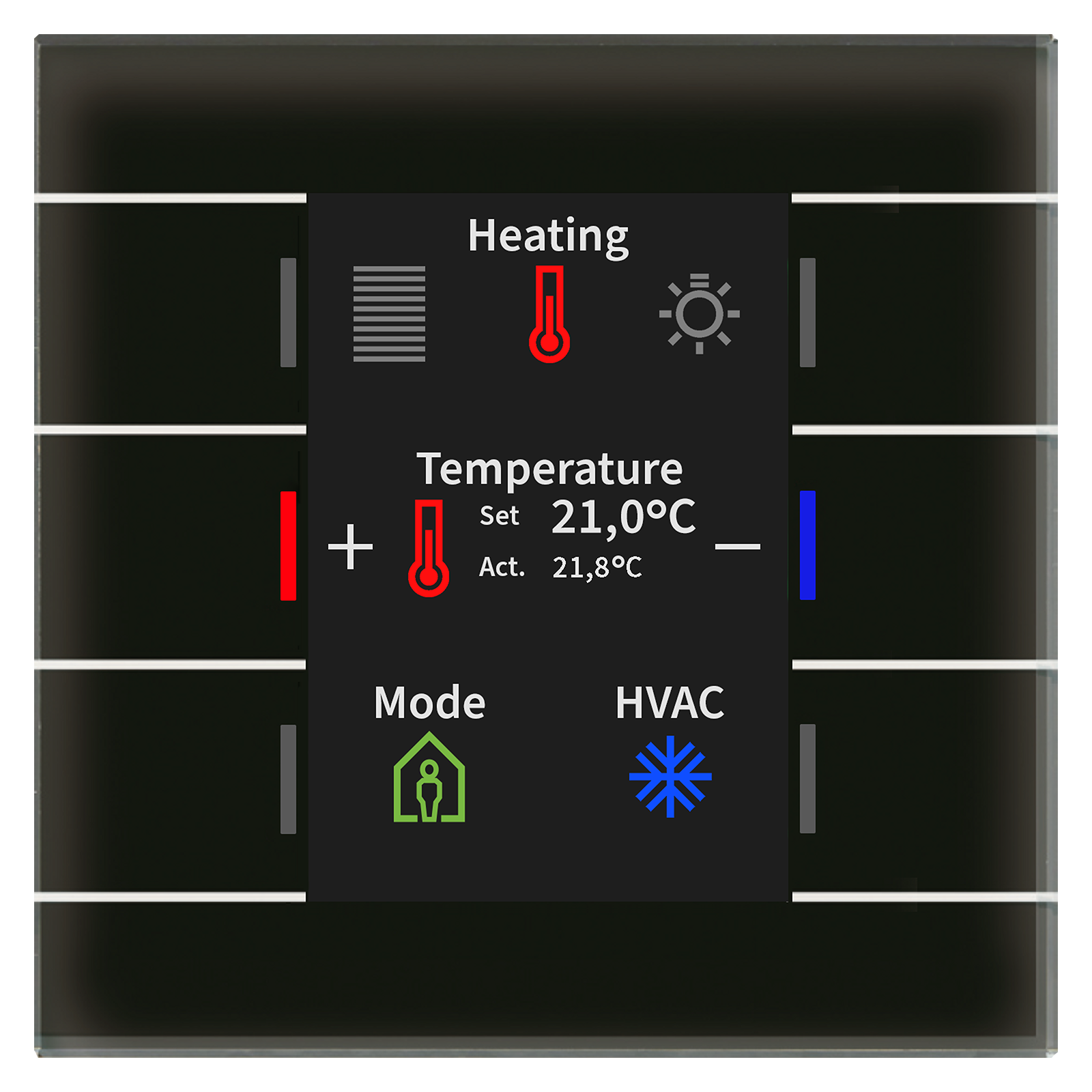 KNX Glass Push Button II Smart with temperature sensor, Black – KNX Supply