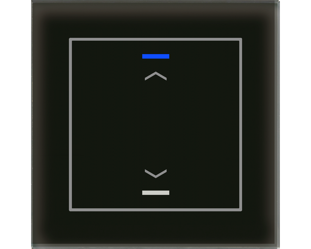 KNX Glass Push Button II Lite 1 gang, RGBW, blinds, Black – KNX Supply
