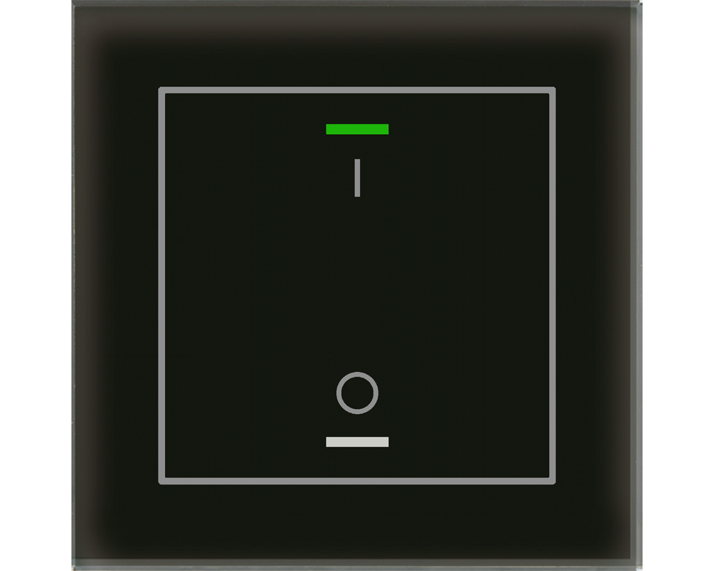 KNX Glass Push Button II Lite 1 gang, RGBW, switch, with temperature s ...