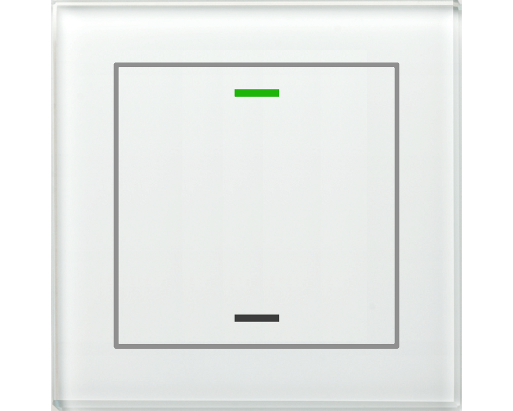 KNX Glass Push Button II Lite 1 gang, RGBW, neutral, with temperature ...