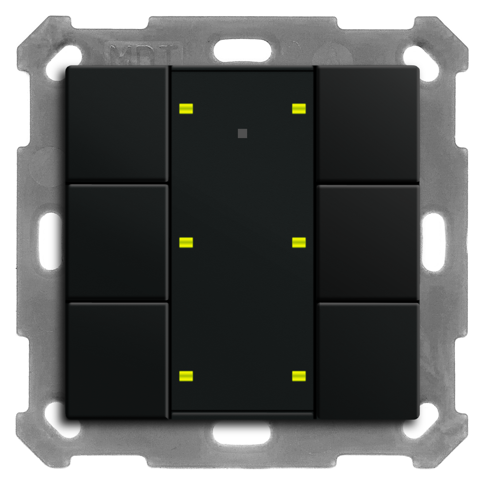 KNX Push Button Plus 55 6 gang, Black matt finish – KNX Supply