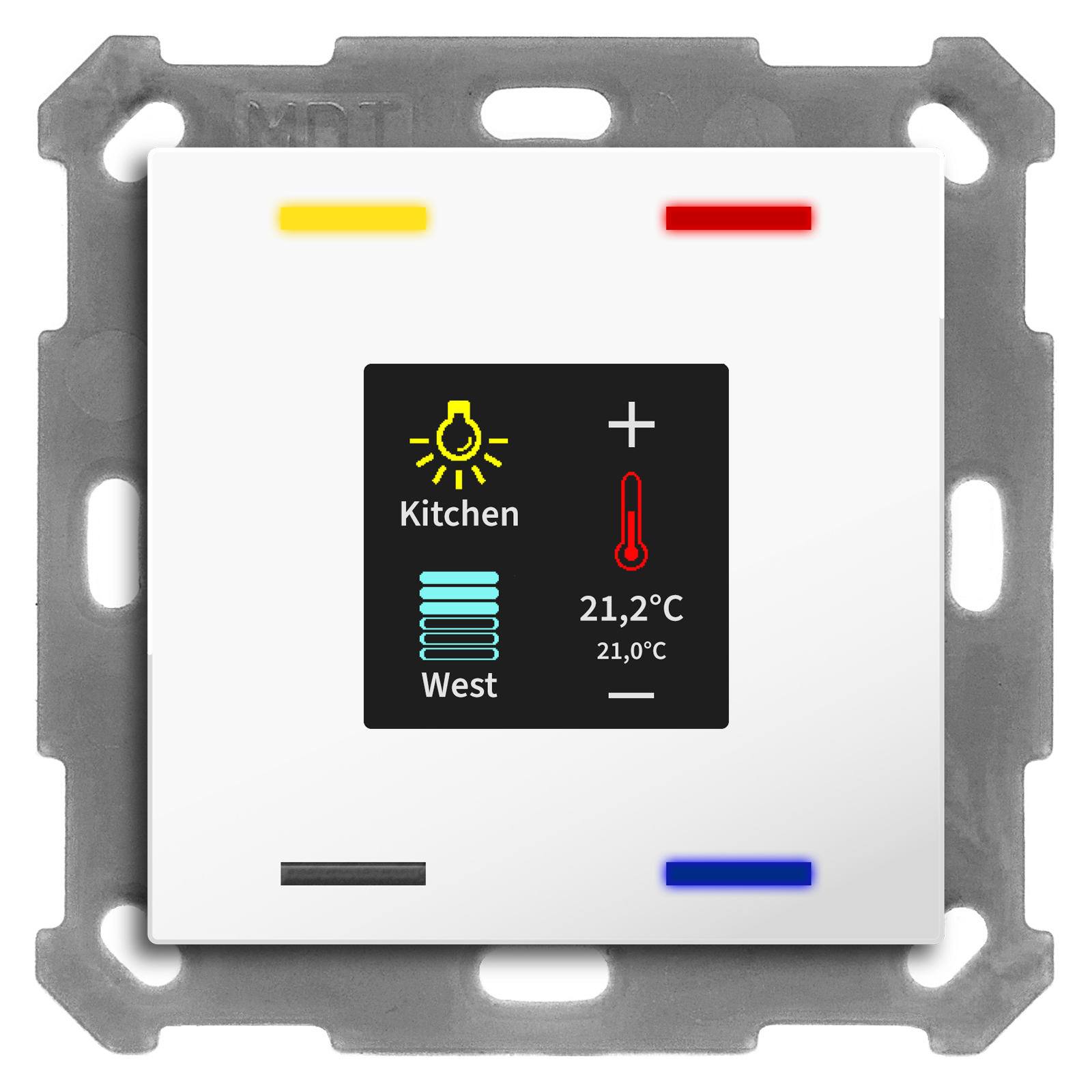 KNX Push Button Smart 55 4 gang, with colour display and T-/H-sensor ...