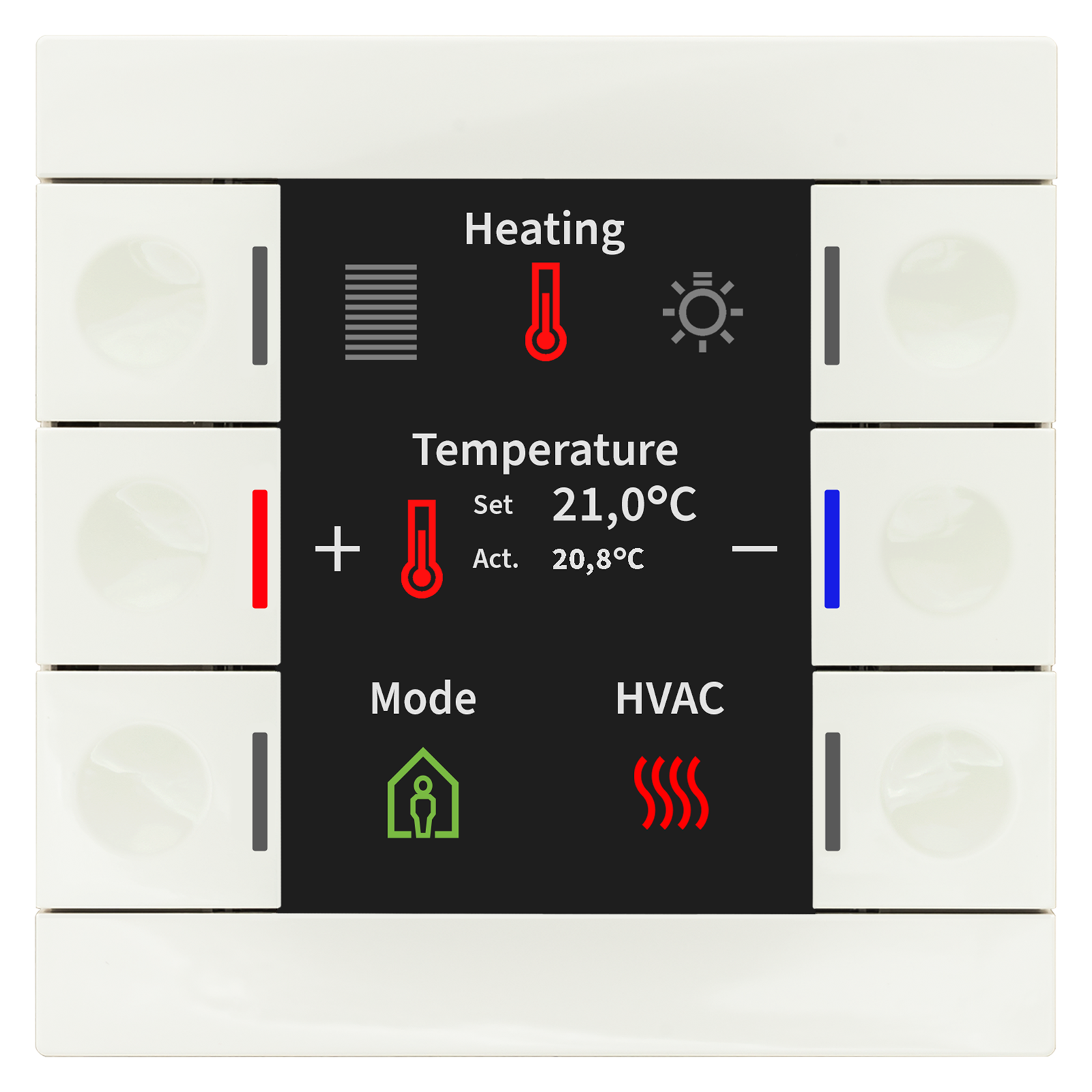 KNX Push Button Smart 86 with colour display and temperature sensor, W ...